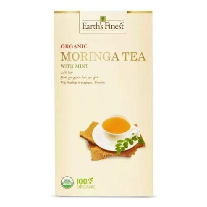 Earths Finest Organic Moringa Tea with Mint - 1.5g X 25 - Alnajm Alraed ...